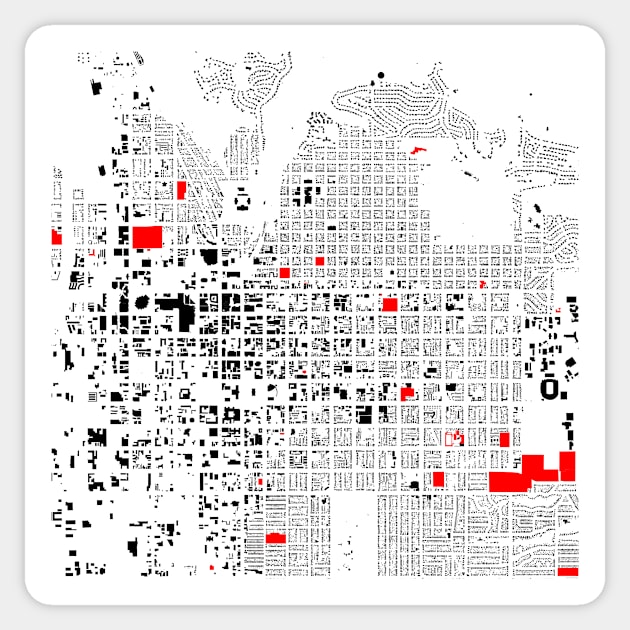 Copie de Map of Salt-Lake City with its schools in colour - Map - Sticker | TeePublic